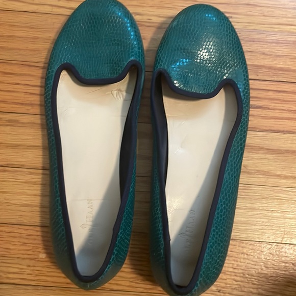 Cole Haan | Shoes | Cole Haan Turquoise Snakeskin Flats | Poshmark